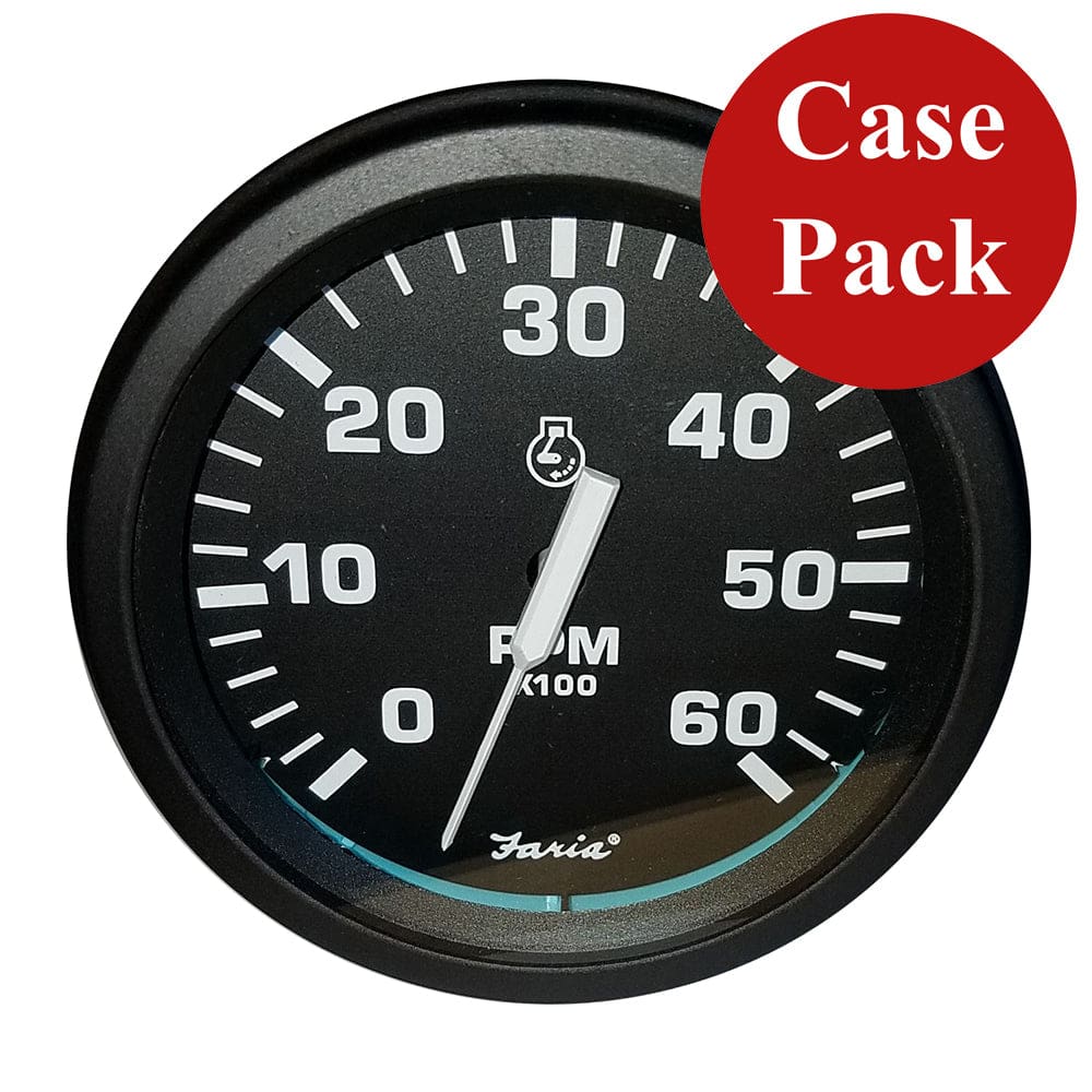 Faria 4" Heavy-Duty Tachometer (6000 RPM) Gas - Black *Bulk Case of 12 ...