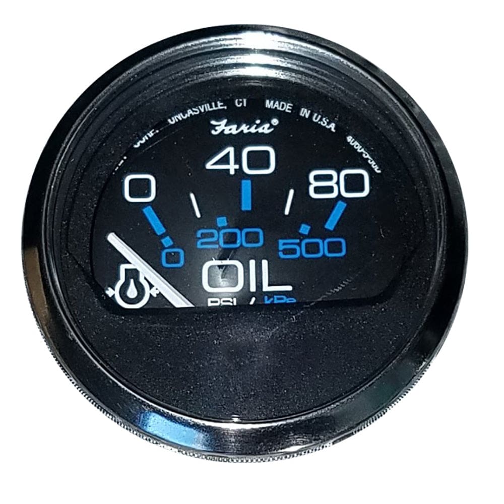 Faria Chesapeake Black 2" Oil Pressure Gauge (80 PSI) | ShelHealth