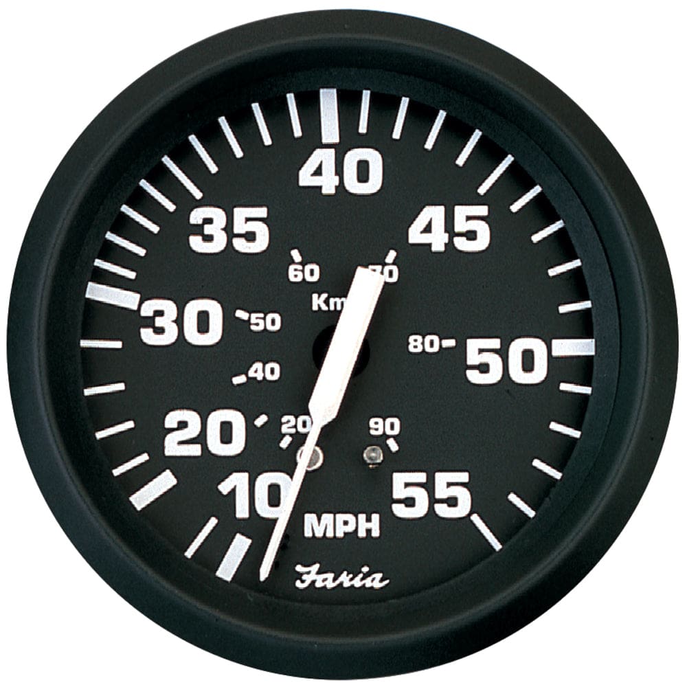 Faria Euro Black 4" Speedometer - 55MPH (Pitot) | ShelHealth