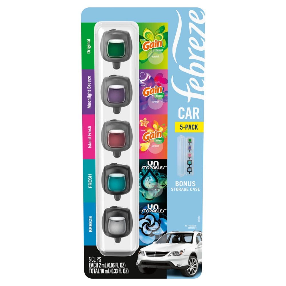 Febreze Car Air Freshener Vent Clips, Mixed Scent (5 ct.) (Pack of 2 ...