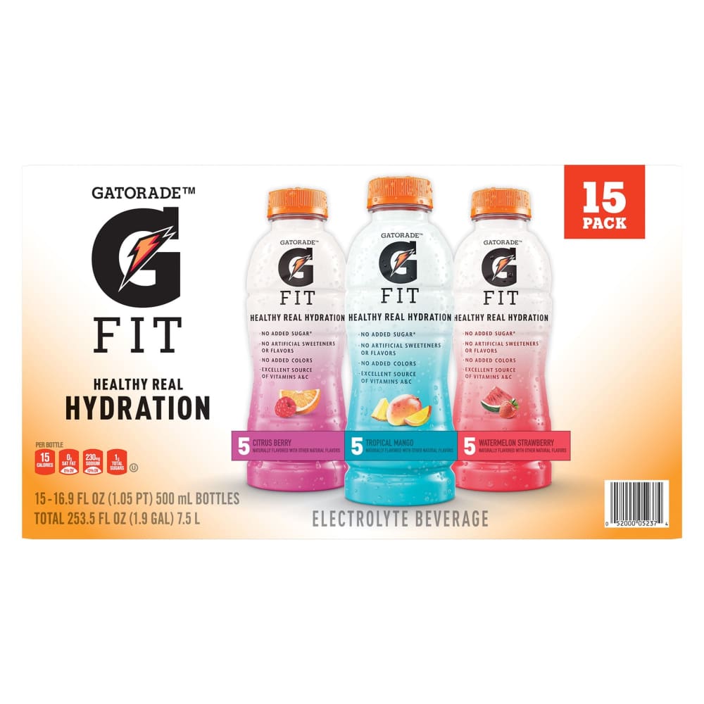 Gatorade Fit Electrolyte Beverage 4 Flavor Variety Pack, 15 pk./16.9 fl ...