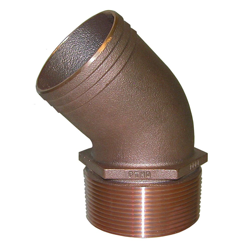GROCO 1-1/ 2" NPT Bronze 45 Degree Pipe to 1-1/ 2" Hose | ShelHealth