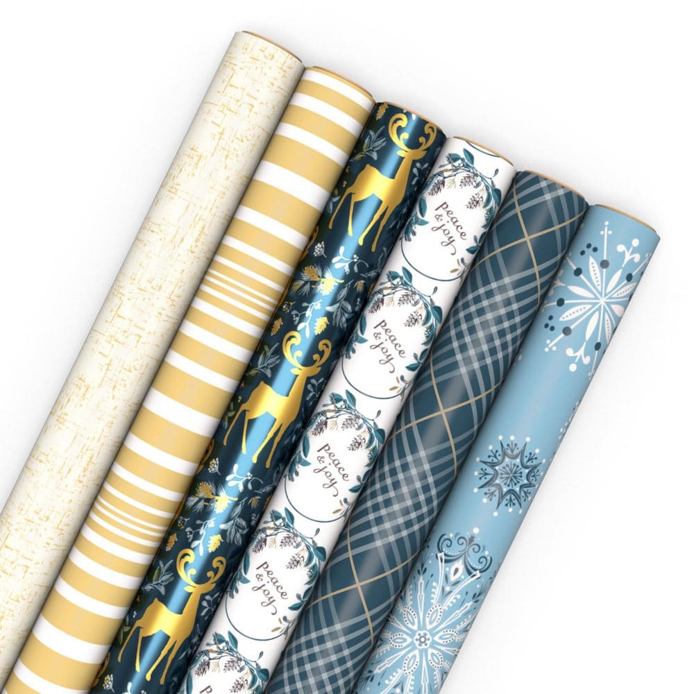Hallmark Wrapping Paper Set - 6 Pack (Holiday Neutral Designs) | ShelHealth