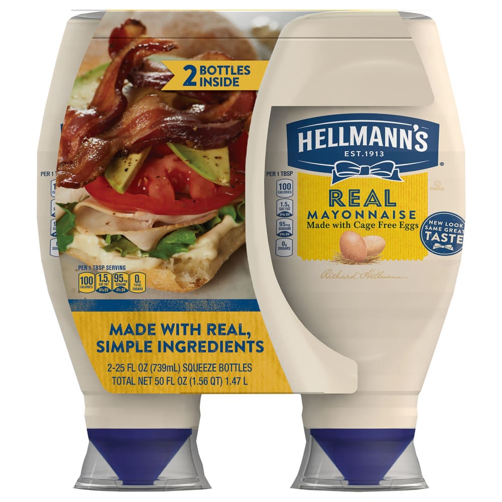 Hellmann's Real Mayonnaise Squeeze Bottle, 2 ct. | ShelHealth
