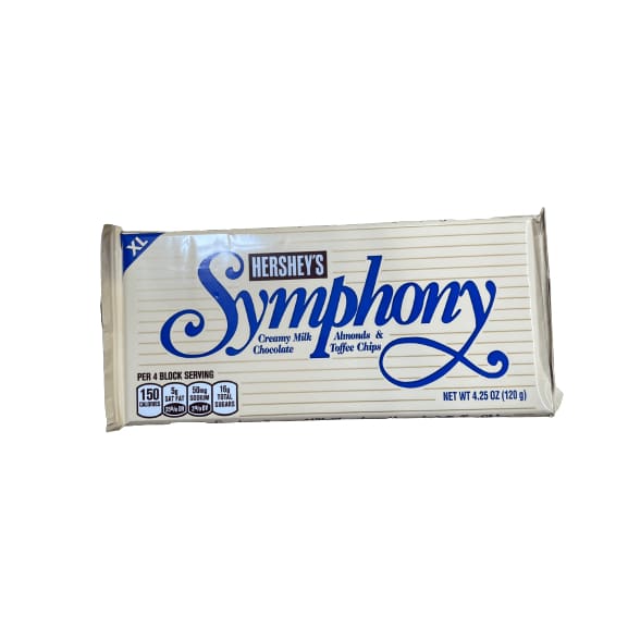 HERSHEY'S, SYMPHONY Milk Chocolate, Almonds and Toffee XL Candy, 4.25 ...