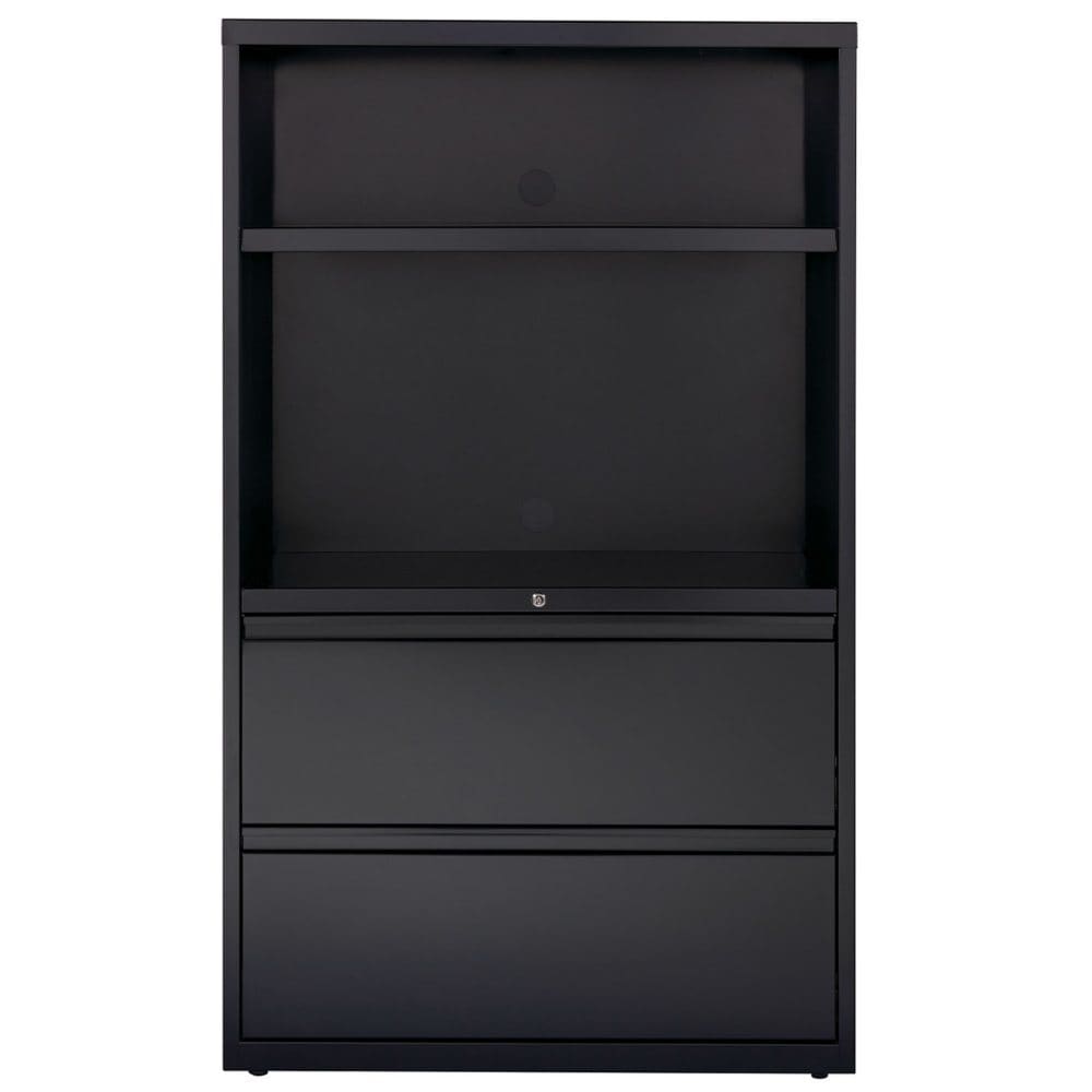 Hirsh 36" Wide 2 Drawer Lateral Combo File Cabinet, Black | ShelHealth