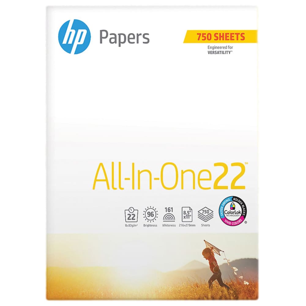 HP All-In-One Printing Paper, 96 Brightness, 22 lb., Letter, 1 Ream ...