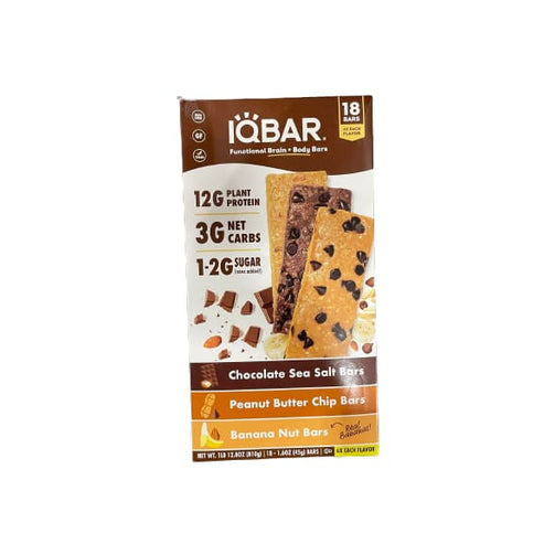 IQBAR Functional Brain + Body Bars, Variety Pack, 18 x 1.6 oz. | ShelHealth