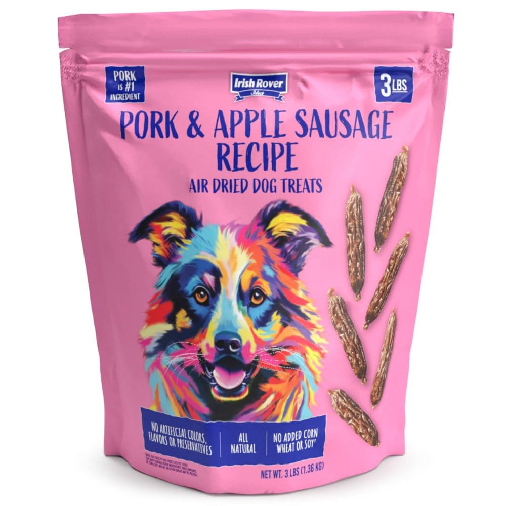 Irish Rover Pork and Apple Sausage Air Dried Dog Treats (48 oz ...