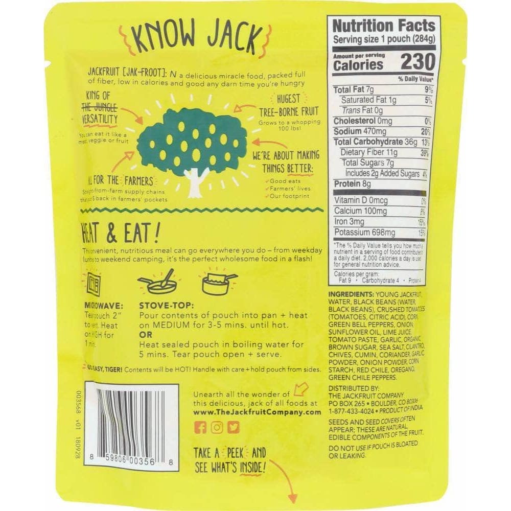 Jackfruit Jackfruit Meal Black Beans Tex-Mex, 10 oz (Case of 4 ...