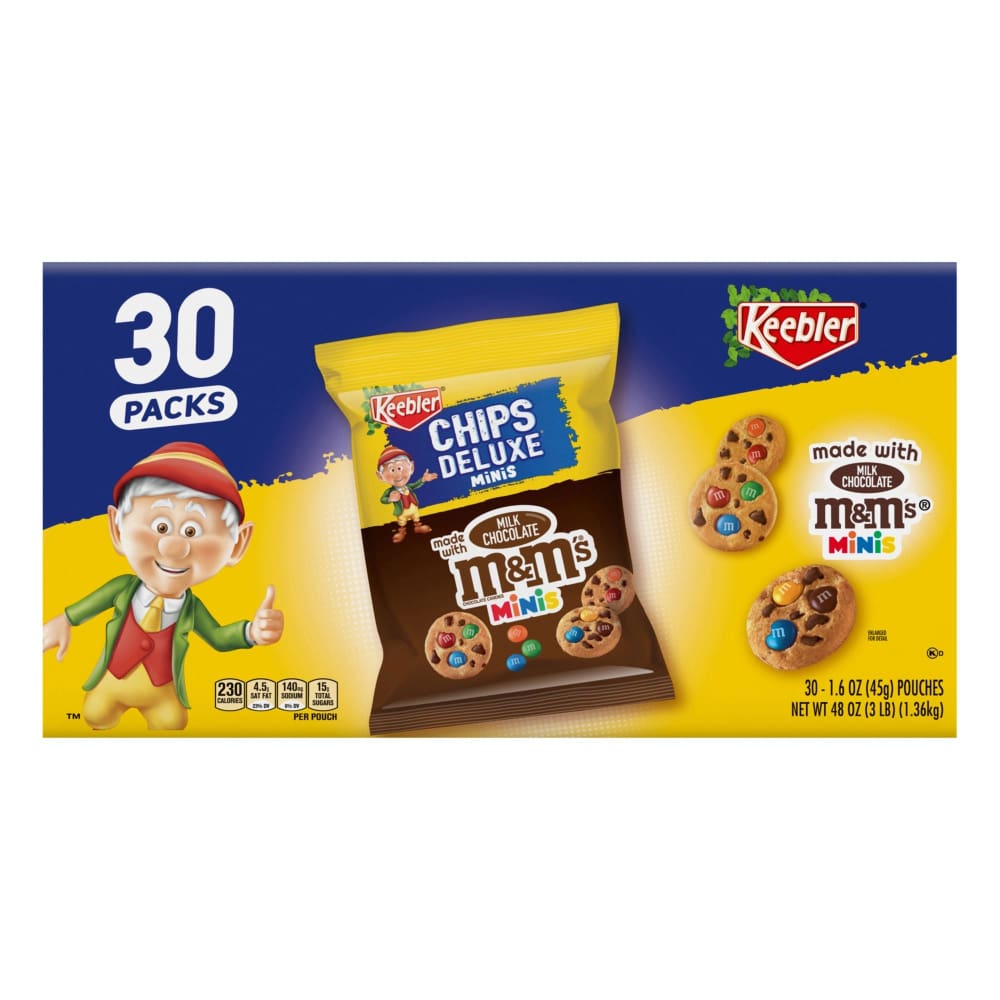 Keebler Chips Deluxe Chocolate Chip M&M Cookies, 30 ct. | ShelHealth