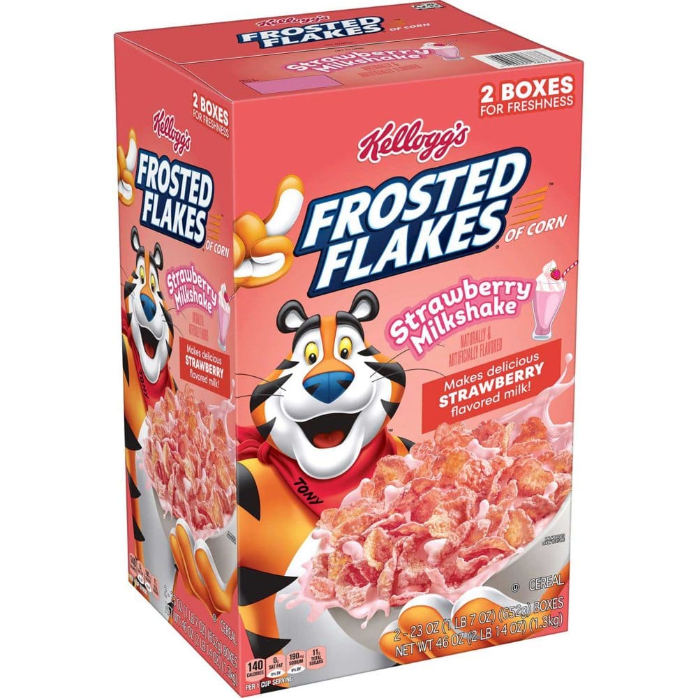 Kellogg's Frosted Flakes, Strawberry Milkshake (46 oz., 2 pk.) | ShelHealth
