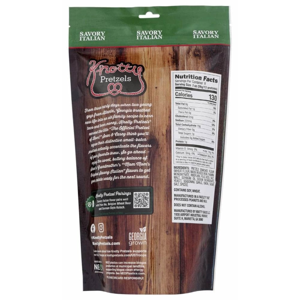 KNOTTY PRETZELS Mom Mom's Original Savory Italian Pretzels, 8 oz (Case ...