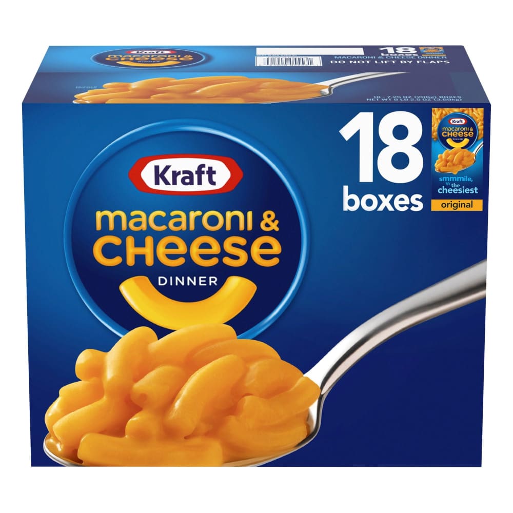 Kraft Original Macaroni & Cheese Dinner, 18 pk./7.25 oz. | ShelHealth