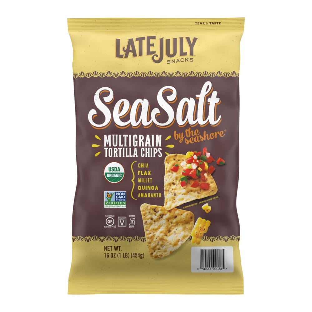 Late July Snacks Organic Multigrain Sea Salt Tortilla Chips, 16 oz ...