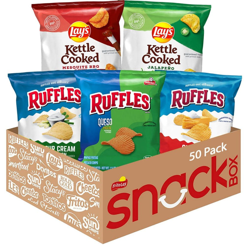 Lay's and Ruffles Crunch Mix Variety Pack Chips (50 ct.) | ShelHealth