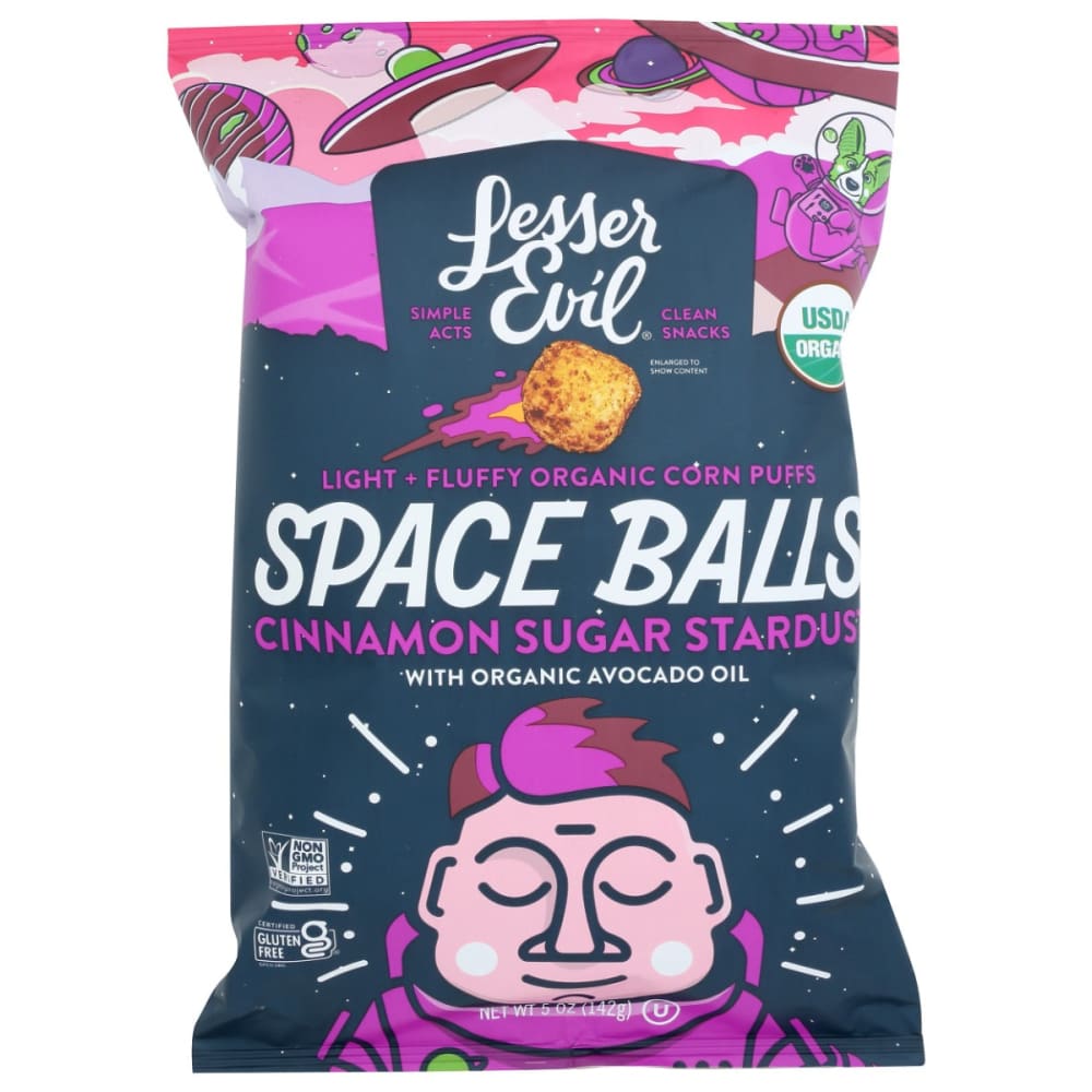 LESSER EVIL: Snack Cnnmn Sgr Spce Bll, 5 OZ (Pack of 5) | ShelHealth