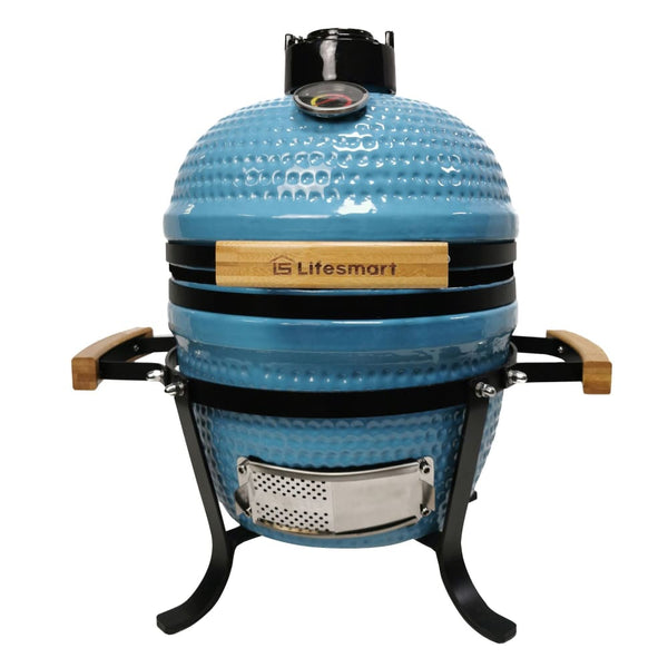 Lifesmart Pack and Go Charcoal Kamado Grill with Carry Bag - Turquoise ...