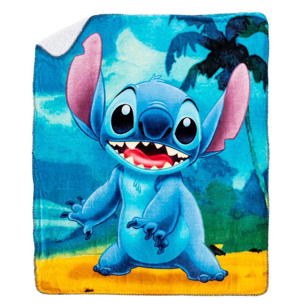 Lilo & Stitch "Palm Smiles" Cloud Sherpa Throw Blanket, 50" x 60 ...