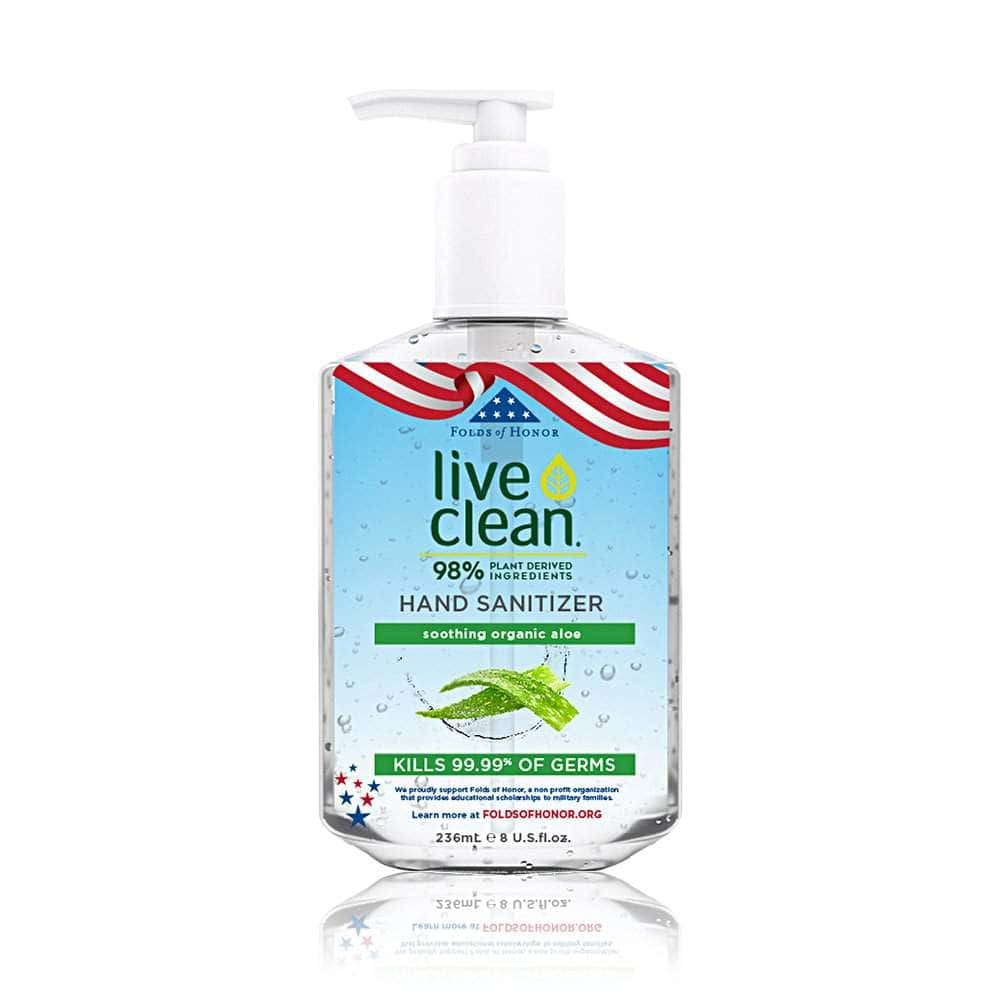 Live Clean Sanitizer Hand With Aloe, 8 Oz (Case of 3) | ShelHealth