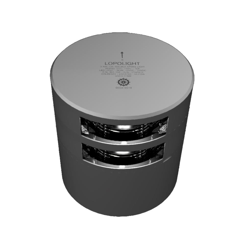 Lopolight Series 301-106 - Double Stacked Stern Light - 3NM - Horizontal Mount - White - Silver ...