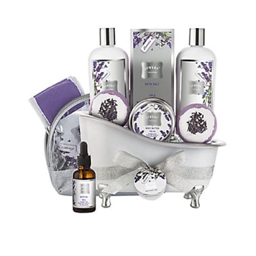 Lovery Lavender and Jasmine Relax 9-Piece Body Care Gift Set | ShelHealth