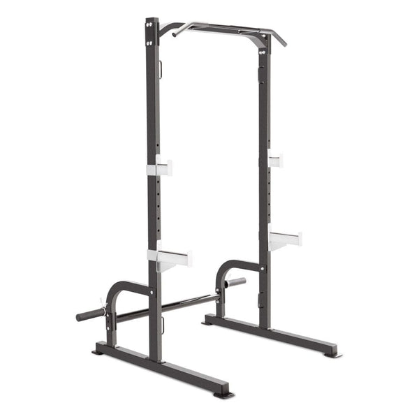Marcy Half Cage Squat Rack with Adjustable Safety and Bar Catches ...