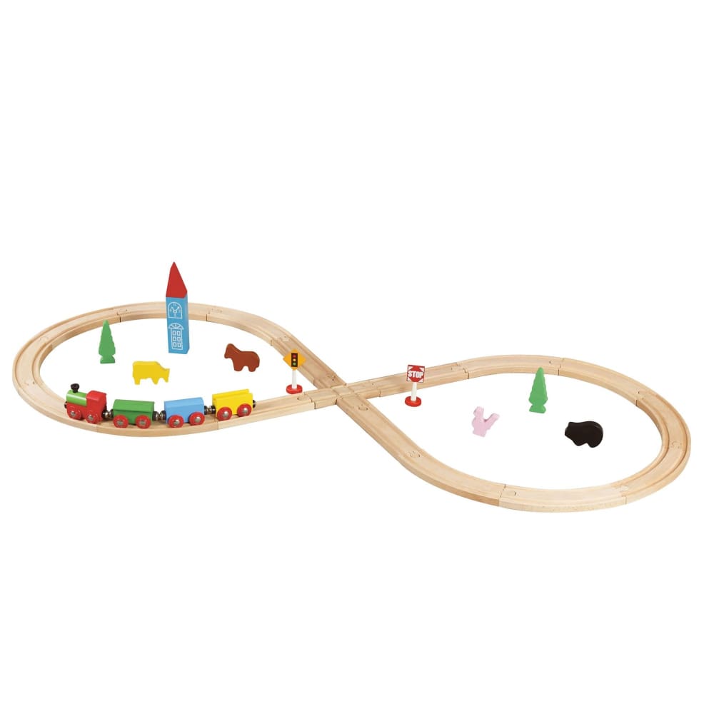 Maxim Enterprise 32-Pc. Wooden Train Set | ShelHealth