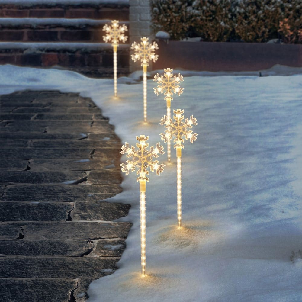 Member's Mark 5 Count Snowflake Pathway LED Lights - Warm White ...