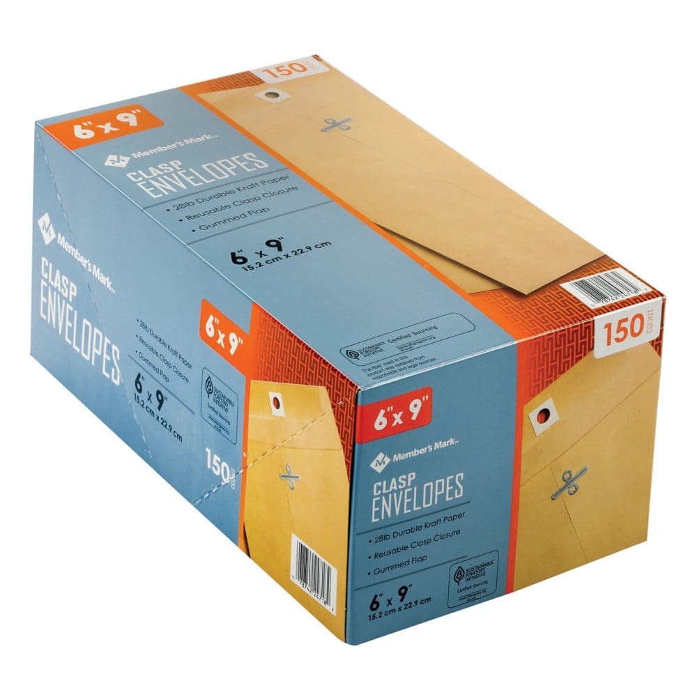 Member's Mark Clasp Envelope 6" x 9" (150 ct.) | ShelHealth