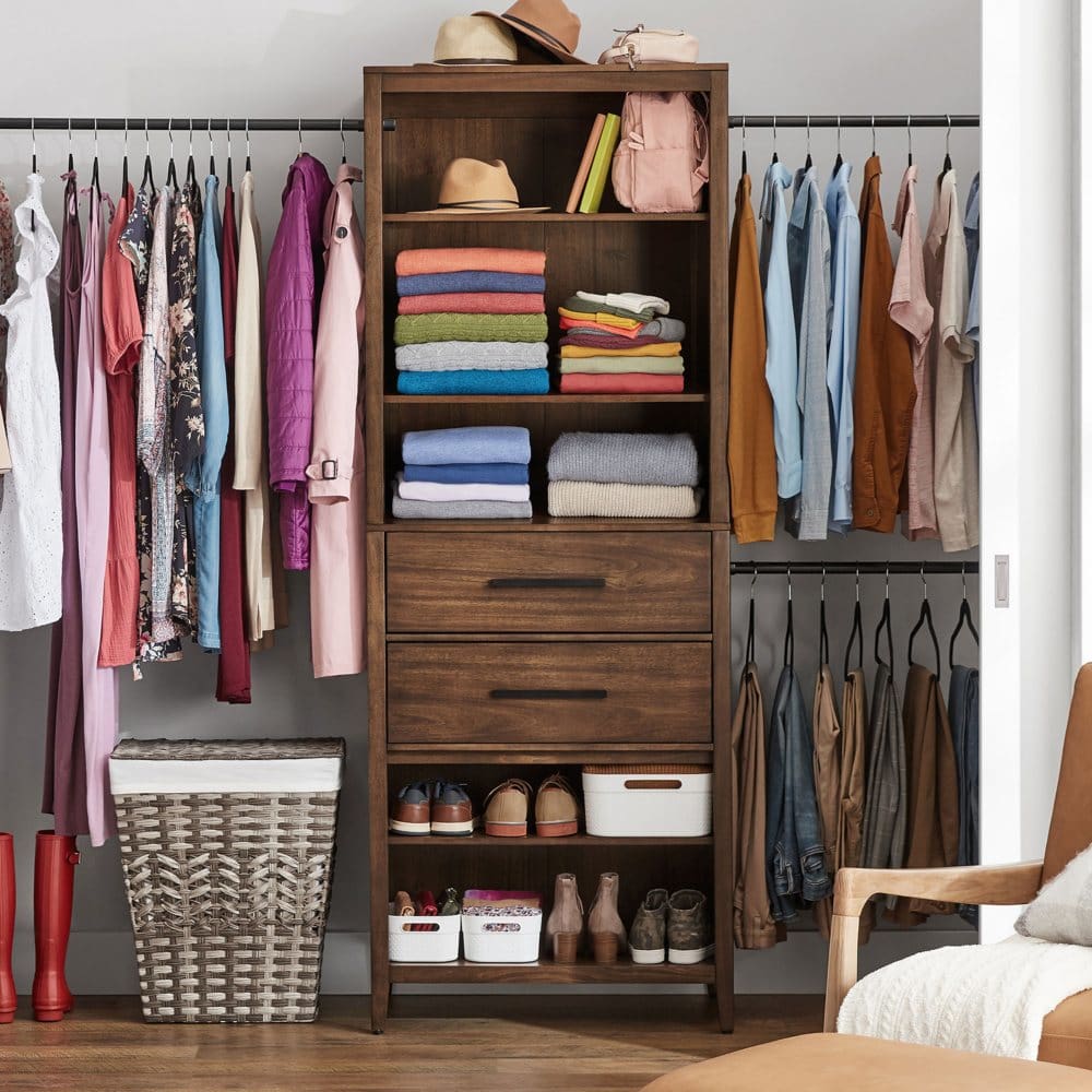 Member's Mark Closet System, Brown Wood Veneer Finish | ShelHealth