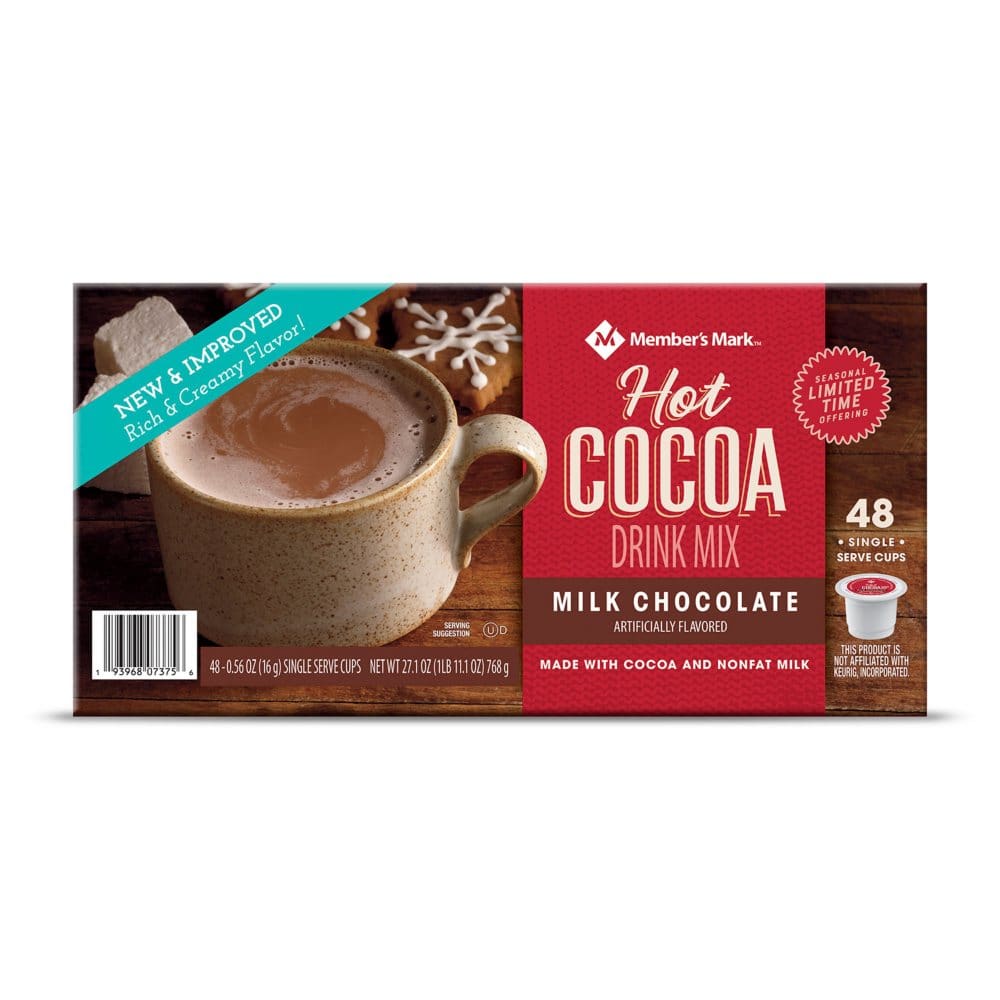 Member's Mark Hot Cocoa Drink Mix, Milk Chocolate (48 ct.) | ShelHealth