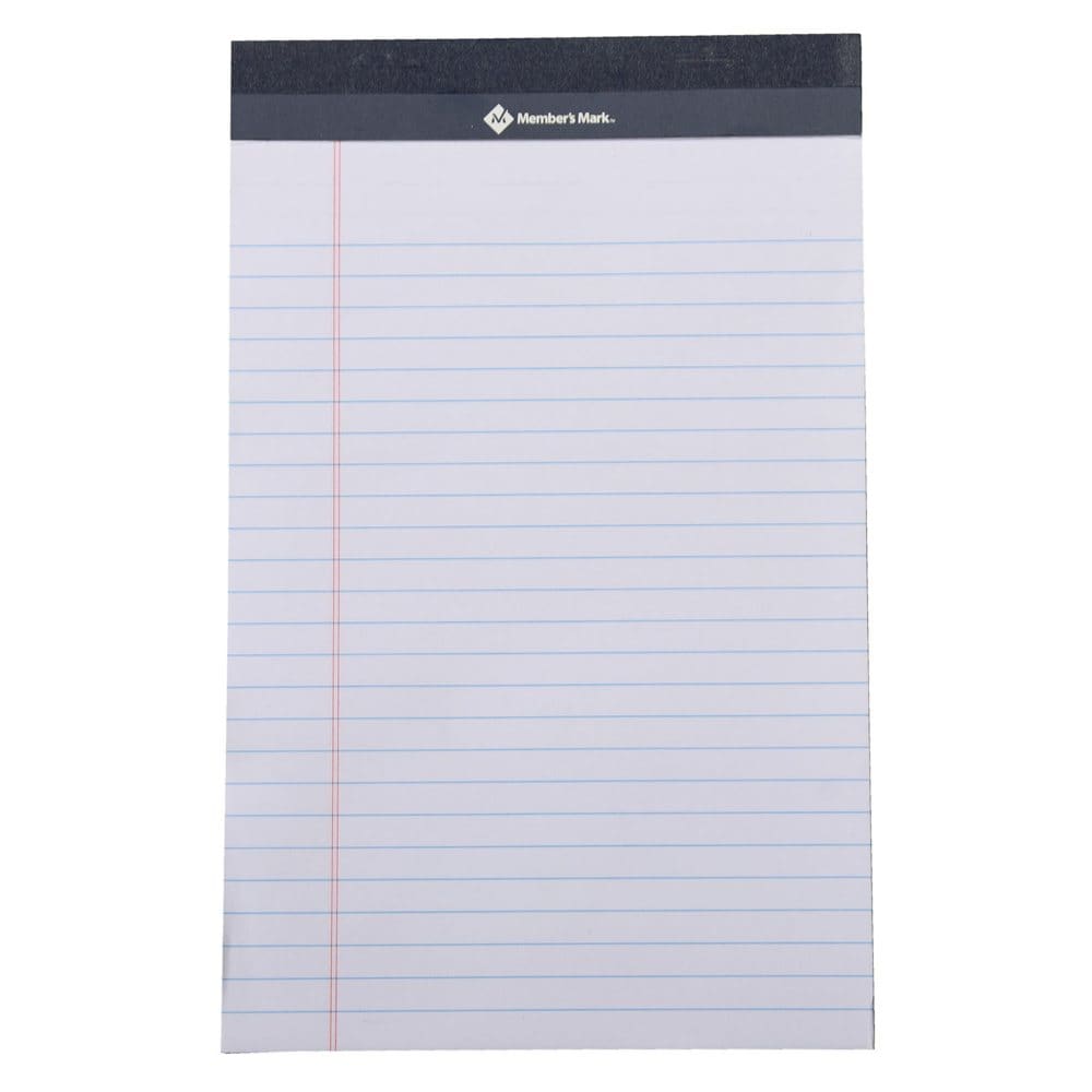 Member's Mark Jr Writing Pad - Perforated White 24-Pack (Pack of 2 ...