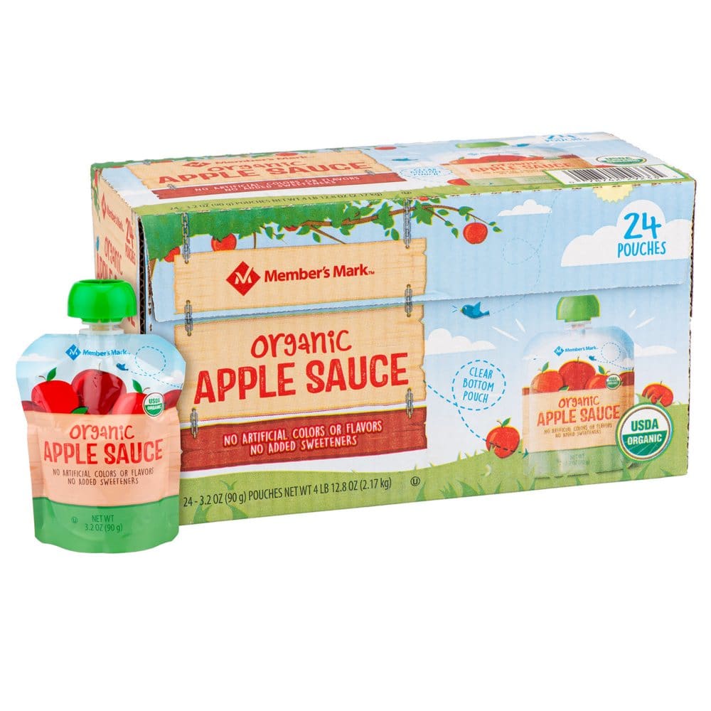Member's Mark Organic Applesauce Pouches (3.2 oz., 24 ct.) | ShelHealth