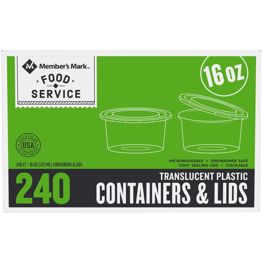 Member's Mark Plastic Deli Containers w/ Lids (16 oz., 240 ct ...