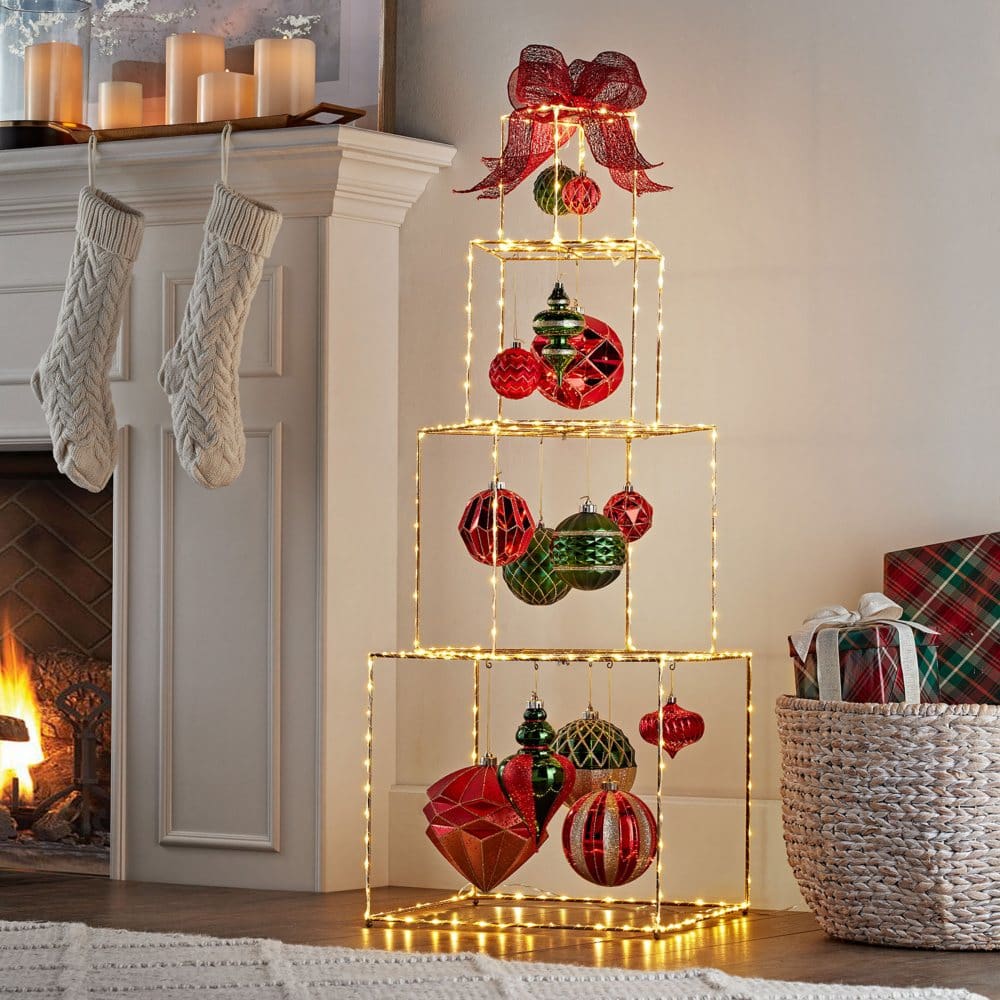 Member's Mark Pre-Lit 52" Stacked Giftbox DÃ©cor - Red and Gold ...