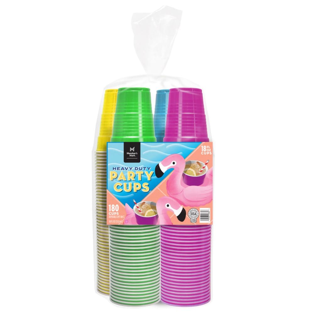 Member's Mark Premium Quality Cups, Summer Colors (18 oz., 180 ct ...