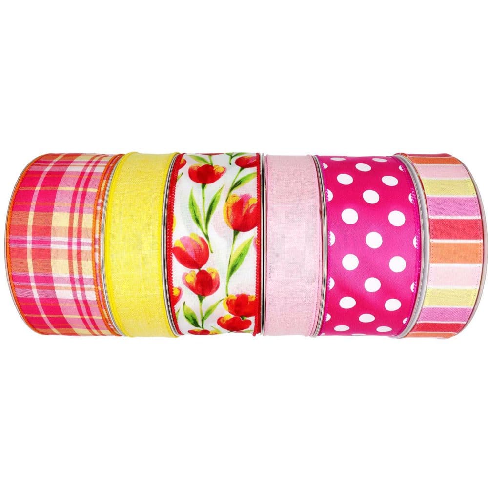 Member's Mark Premium Spring Ribbon 6-Pack " Pink, Orange, Yellow ...