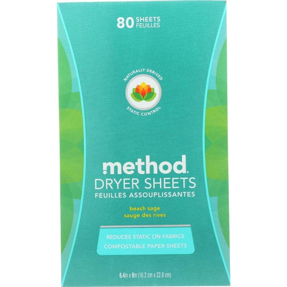 METHOD HOME CARE Dryr Sheet Beach Sage, 80 pc (Case of 3) | ShelHealth