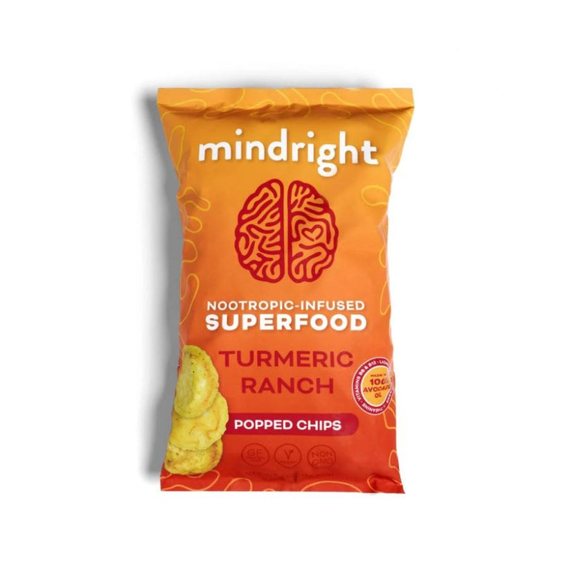 MINDRIGHT: Turmeric Ranch Popped Chips, 4 oz (Case of 4) | ShelHealth