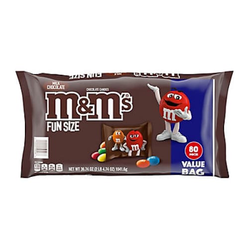 M&M's Fun Size Milk Chocolate Halloween Candy Bulk Value Bag, 80 ct ...