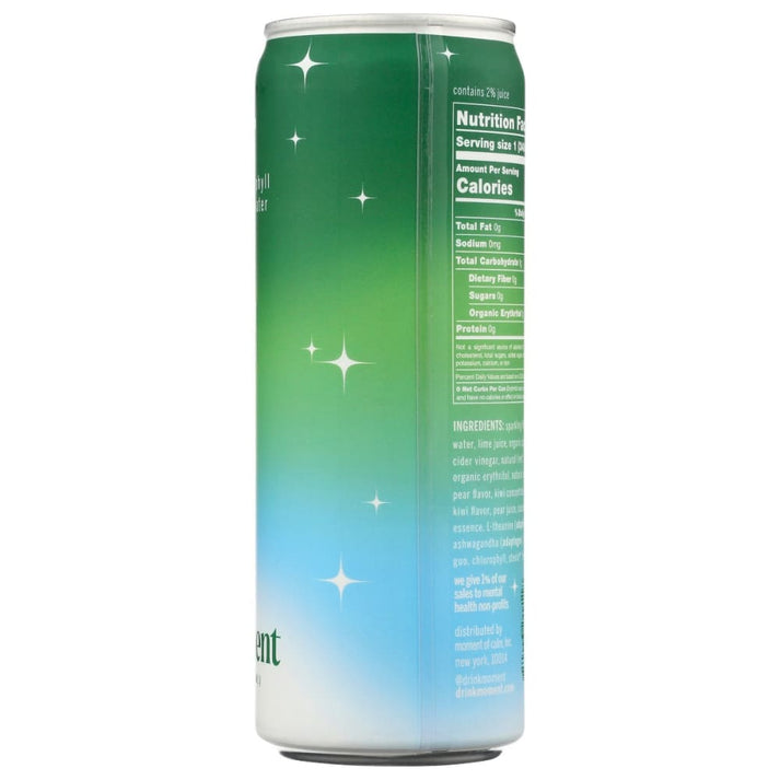 MOMENT: Kiwi Chlorophyll Botanical Water, 11.5 fo (Case of 4) | ShelHealth