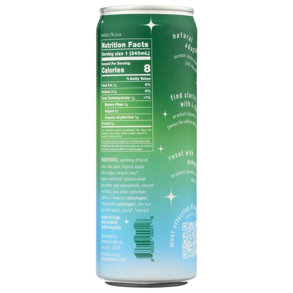 MOMENT: Kiwi Chlorophyll Botanical Water, 11.5 fo (Case of 4) | ShelHealth