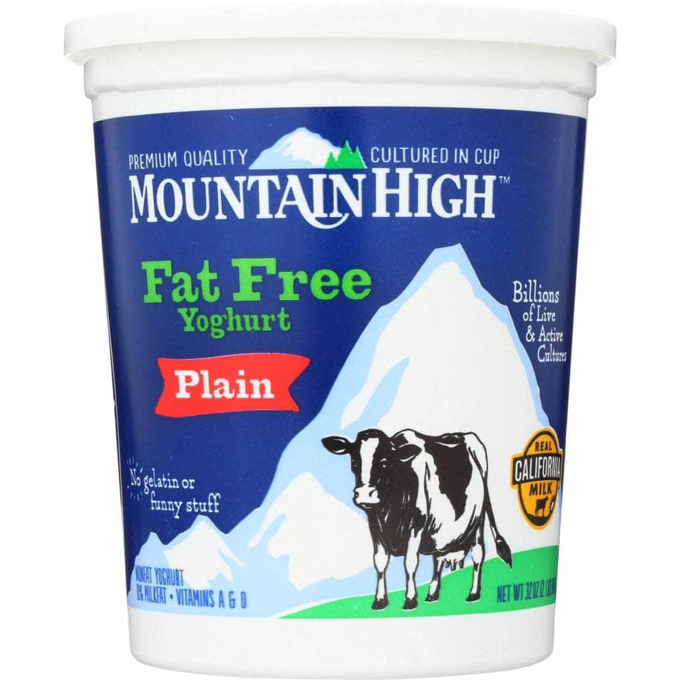 Mountain High Fat Free Plain Yoghurt, 32 oz (Case of 4) | ShelHealth