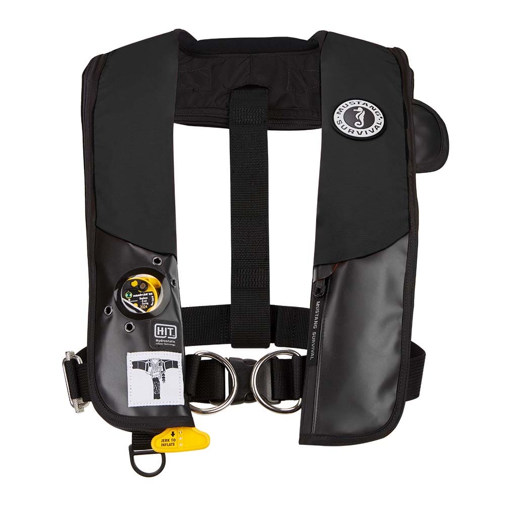 Mustang HIT Hydrostatic Inflatable PFD w/ Sailing Harness - Black ...
