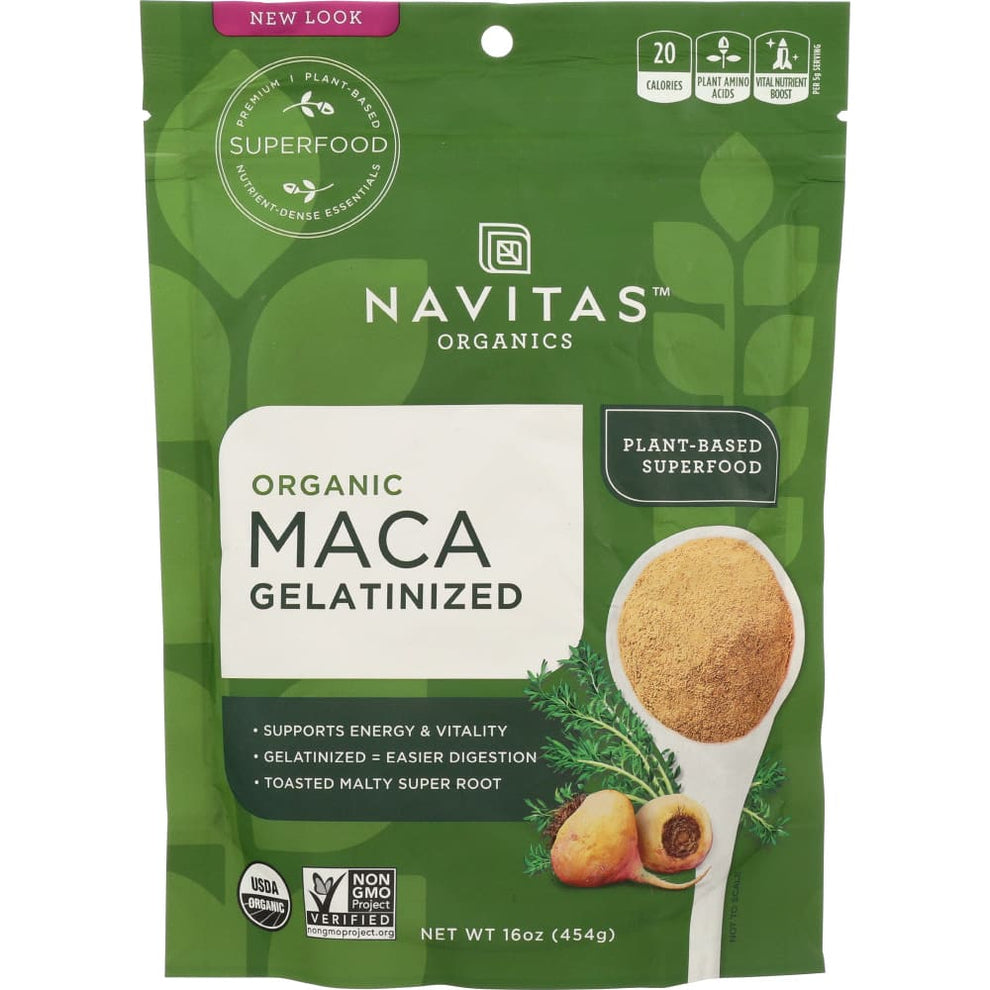 NAVITAS: Maca Gelatinized Powder Organic, 16 oz | ShelHealth