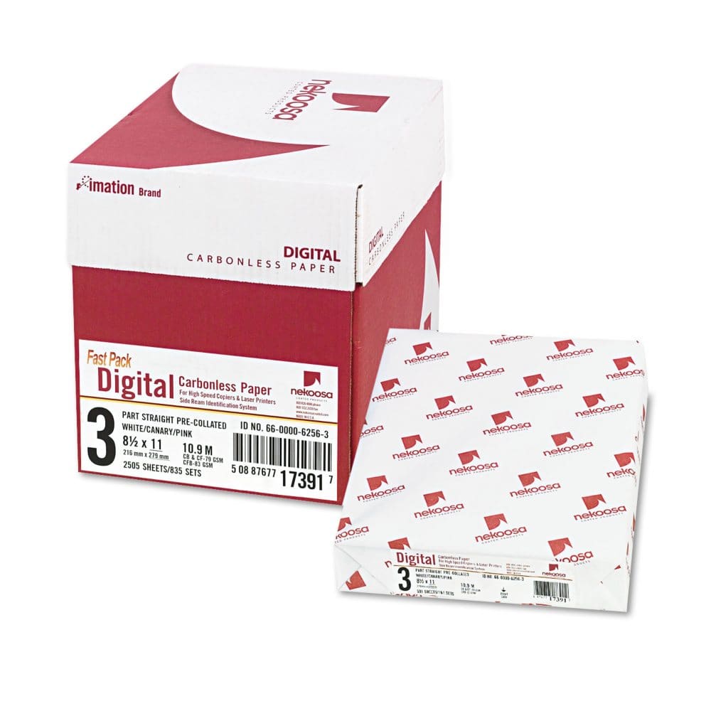 Nekoosa - Fast Pack Digital Carbonless Paper, 3-Part, Straight Sequence ...