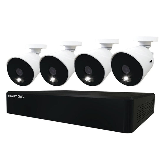 Night Owl Expandable 12 Channel Wired DVR with (4) 4K Ultra HD Wired ...