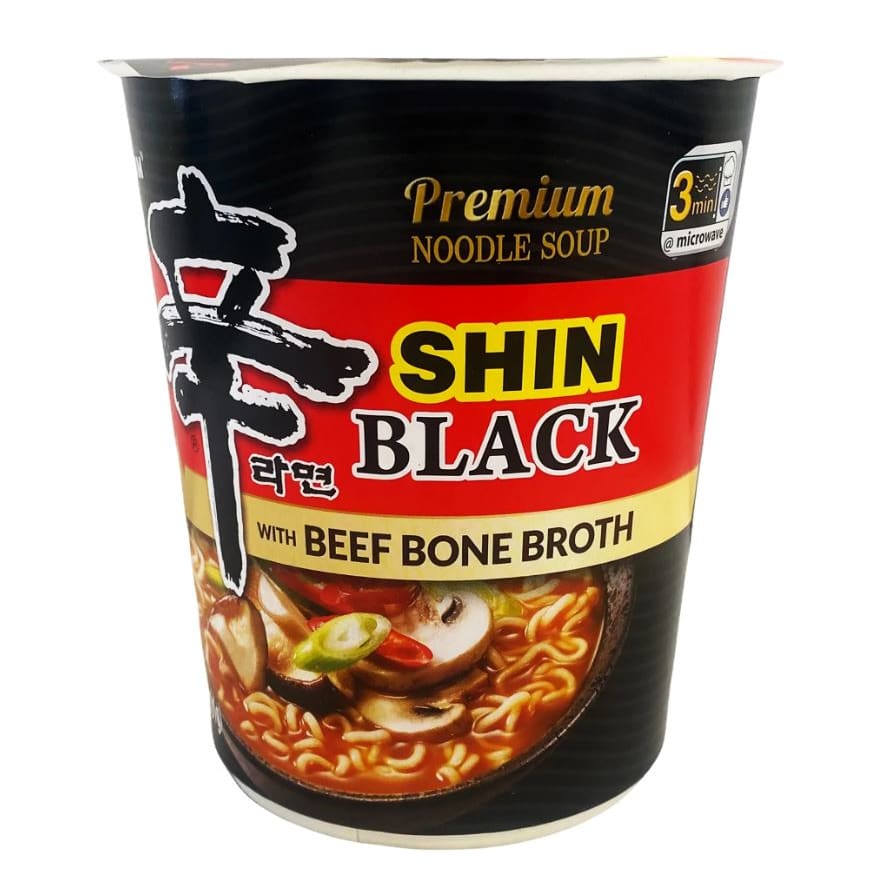 NONG SHIM: Shin Black Cup Noodle, 3.56 oz (Pack of 5) | ShelHealth