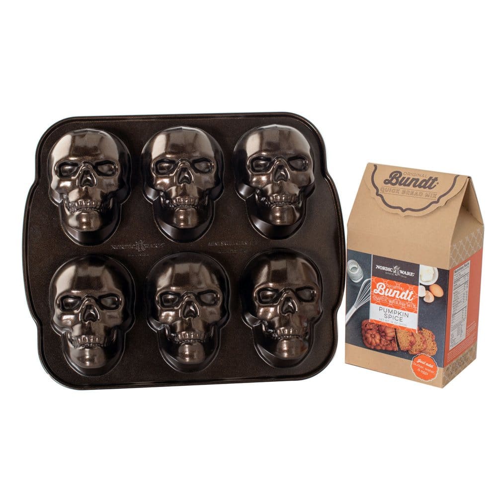 Nordic Ware Haunted Skull Cakelet Baking Set | ShelHealth
